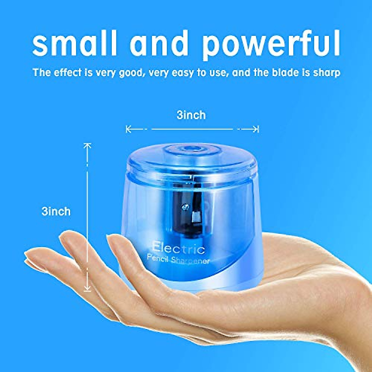 Electric Pencil Sharpener, Small and Portable Pencil Sharpener for NO.2 Pencils and Colored Pencils, Auto Feature and Durable for Classroom, Home and Office, USB Cable Included
