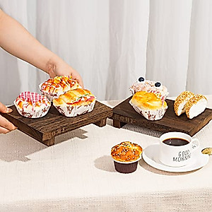 Wood Riser Tray Soap, Stand Soap Tray for Kitchen Sink, Farmhouse Wooded Tray,Rustic Bathroom Dishes for Plant Bottles Candles Display (Brown)