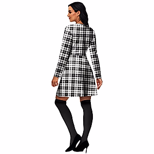 Remimi Adult Halloween Dee Clueless Costume Dresses Long Sleeve Black Plaid Cosplay Outfits L