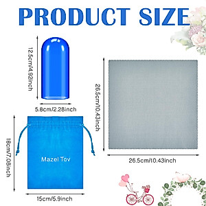 Tticai Jewish Style Wedding Chuppah Breaking Glass Dark Blue Glass Vessel Wedding Engagement Gift with Drawstring Bag for Jewish Style Wedding Engagement Anniversary