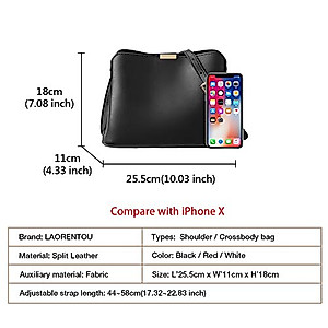 LAORENTOU Cow Leather Crossbody Bags for Women Leather Shoulder Bucket Bags Women's Crossbody Purses Clearance