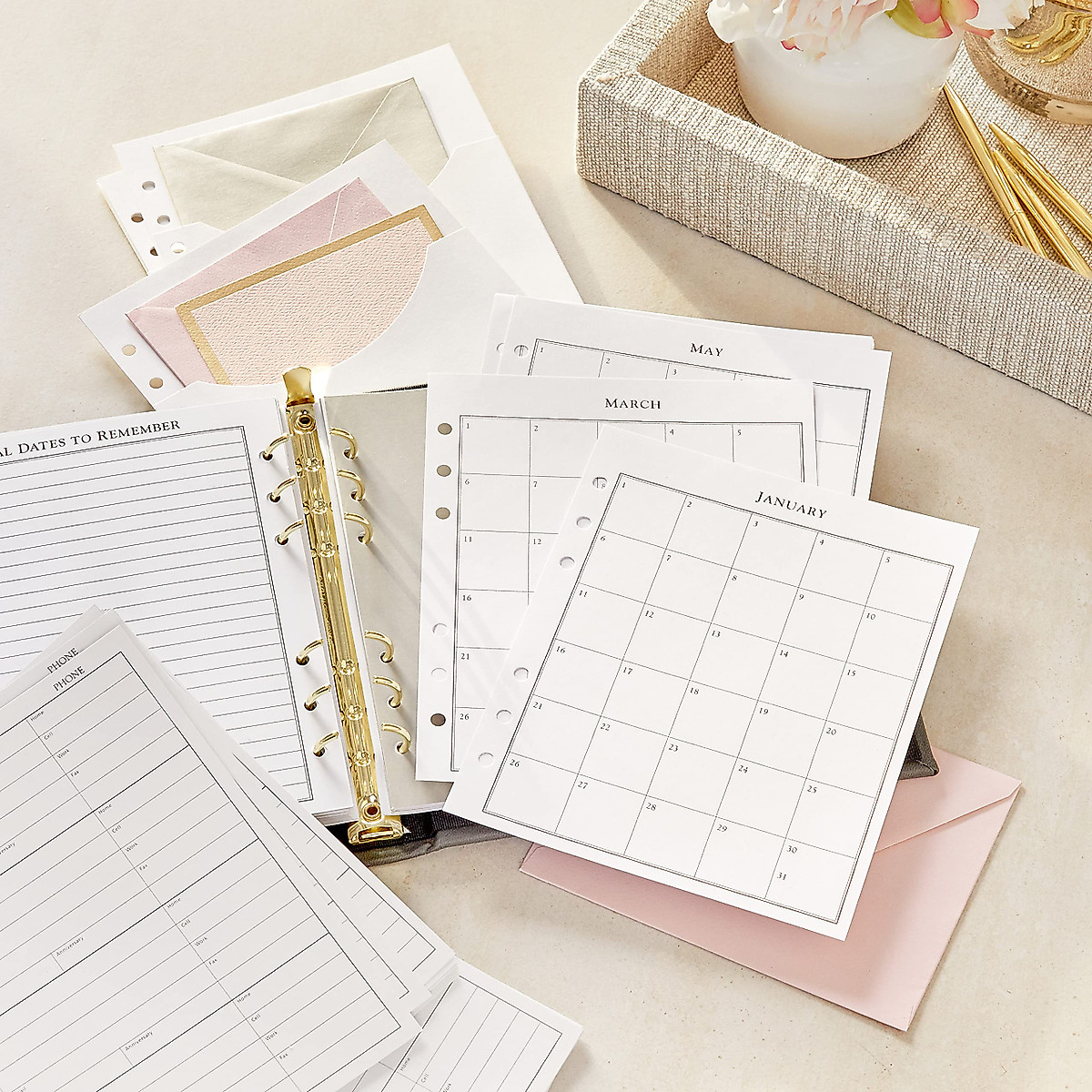 Hallmark Address Book Refill Pages (Pack of 44 Replacement Pages for Addresses, Appointments)