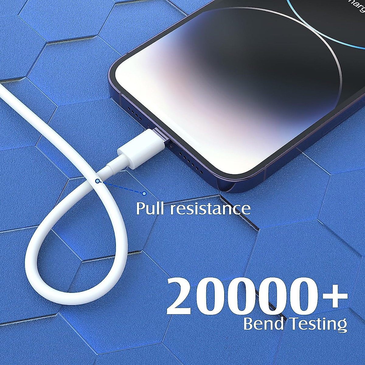 GKW Carplay iPhone Charger Cord 1ft [MFi Certified] Short USB to Lightning Charging Cable for iPhone 14/13/12/11/X/XR/XS Max/8/7/6 Plus, iPad, Aiapot Pro, 12 inch White 1-Pack