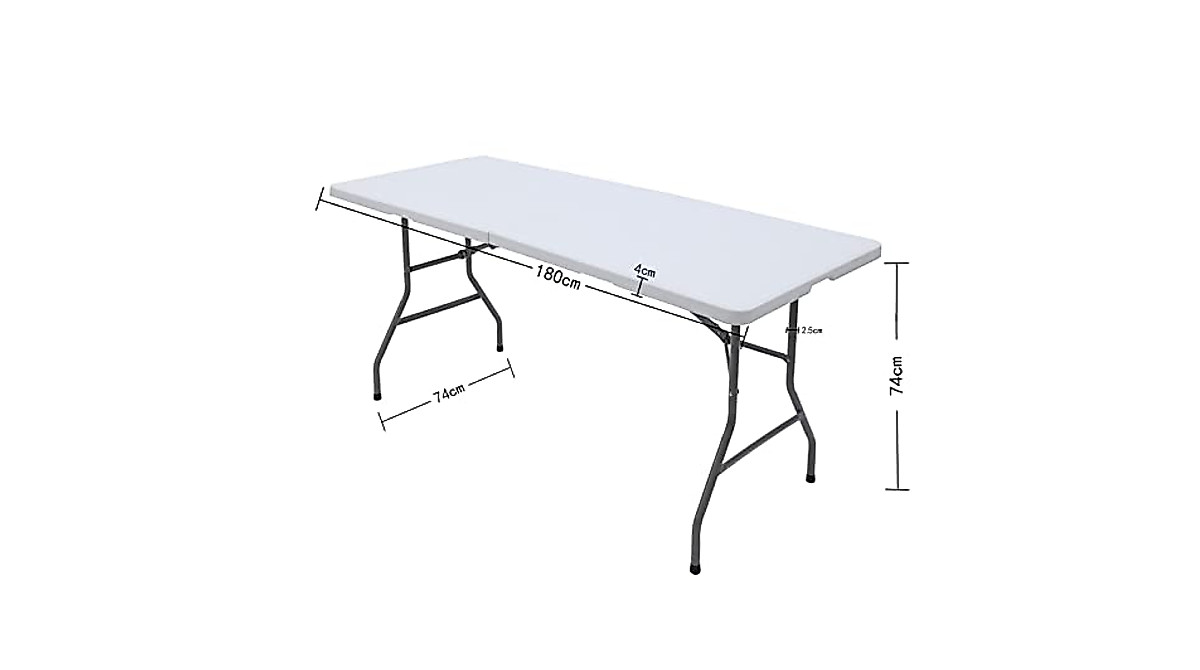ANJIONG 6ft Folding Table - Portable & Heavy Duty