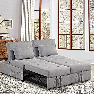 BINGTOO Sleeper Sofa Chair Bed 4 in 1 Convertible Chair Multi-Function Folding Ottoman Sleeper, Pull Out Sleeper Chair Bed- Modern Convertible Chair Bed Pull Out Sleeper Couch Bed for Living Room
