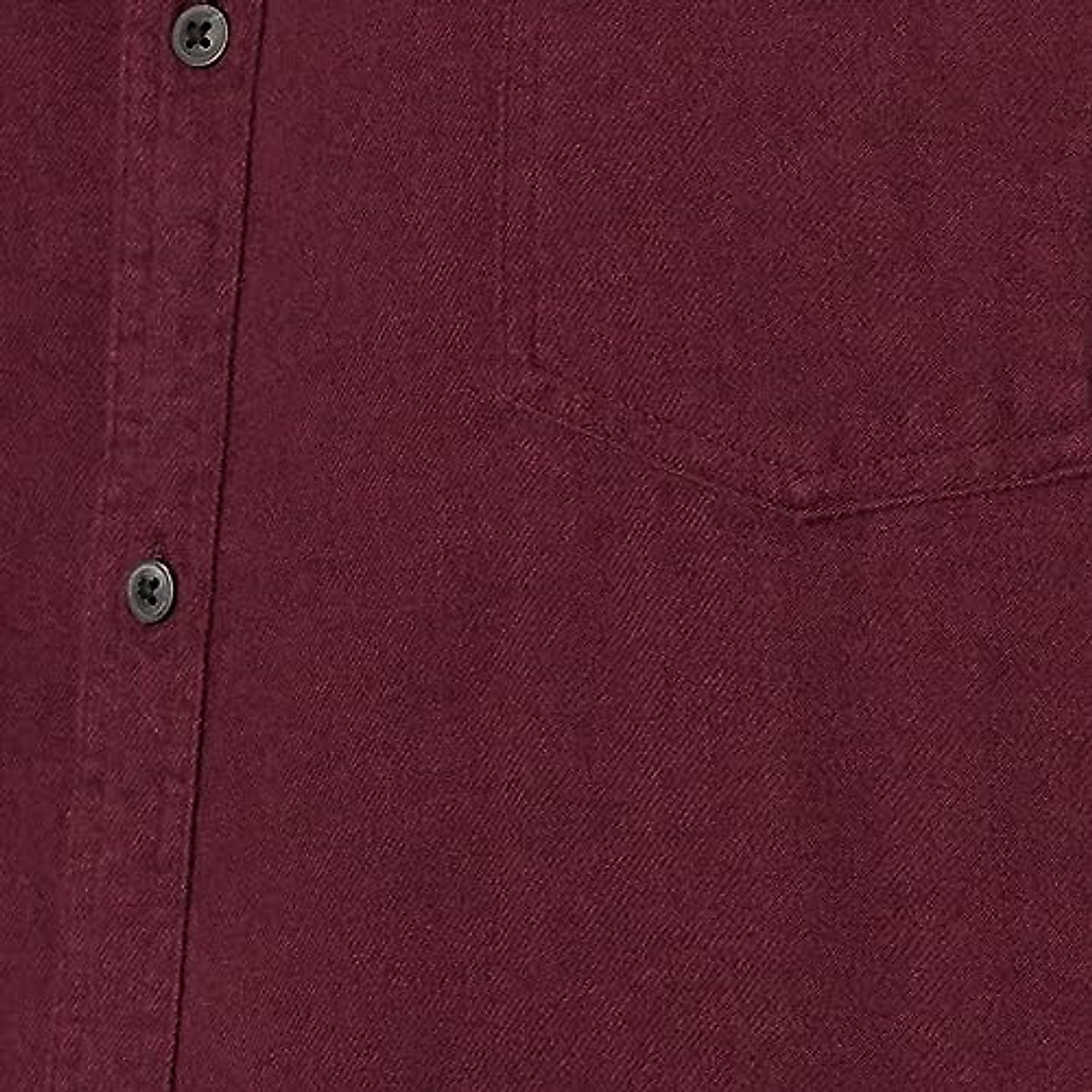Amazon Essentials Men's Regular-Fit Long-Sleeve Two-Pocket Flannel Shirt, Burgundy Heather, Large