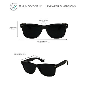 ShadyVEU Super Dark Round Sunglasses UV400 Casual Blacked Out 80's Retro Shades (Soft Black Frame, Dark Black)