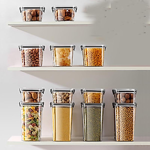 TeoYes Home Storage Jars Clear Multifunctional Airtight Damp-proof Storage Jars with Lids Kitchen Storage Tank (C1,460ML)