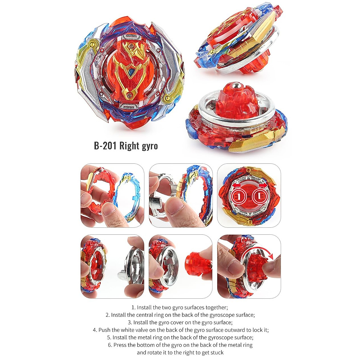 OBEST Bey Stadium Battling top Burst B-201/B-195 Battling Tops Set with 2 Launchers, Battle Arena with launchers for Gyro Fighting, Gifts for Kids