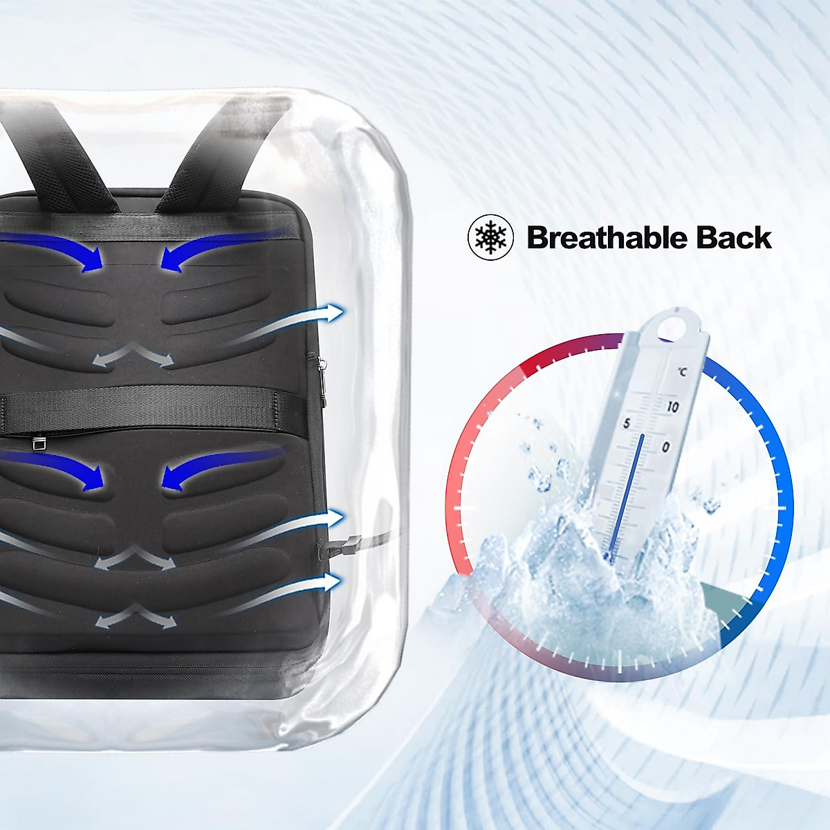 BOPAI Hard Shell Tsa Laptop Backpack for Men Gaming Backpack for 17.3 inch Anti Theft Expansion Backpack Light Slim Black Usb Waterproof 15.6 Rucksack