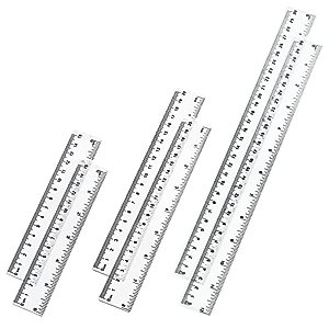 6 Pcs Clear Ruler 6 Inch - 8 Inch - 12 Inch Small Ruler with Centimeters and Inches Straight Edge Rulers for Kids School Office Supplies