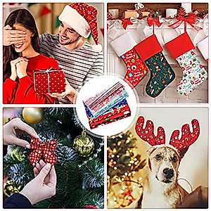 42 Pieces Christmas Fabric Bundles Sewing Quilting Fabric 10 x 10 Inch Christmas Santa Elk Snowflake Printing Fabric Squares Craft Fabric for Patchwork Sewing DIY Craft Christmas Party Supplies