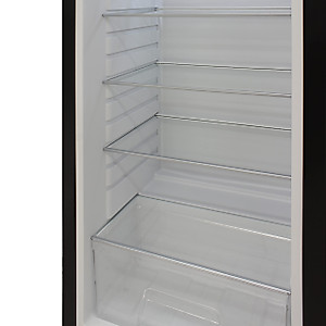 BRAMA Retro Fridge with Top Freezer 9.9 Cu.Ft. Full Refrigerator for Apartment, Condo, House, Kitchen, 24-Inch, Black