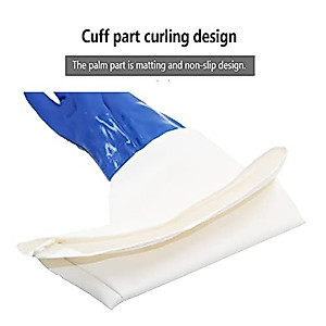 Jewboer 23.6" Canvas Rubber Sandblasting Sand blaster Protection Gloves for Sandblast Cabinets XL,1 pair