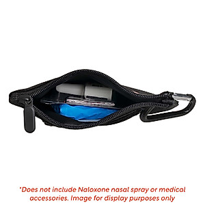W WILKEN Canvas Bag with Zipper Pouch for Naloxone Nasal Spray and Naloxone Opioid Overdose Kits - Holds Two Naloxone Nasal Spray and Accessories. Naloxone Nasal Spray Not Included (Black, 1 Unit)