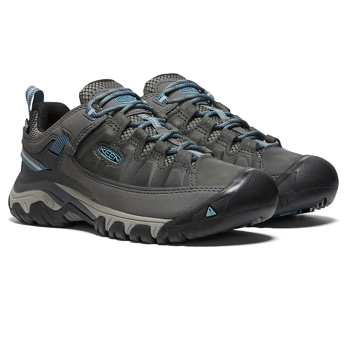 KEEN Women's Targhee 3 Low Height Waterproof Hiking Shoes, Magnet/Atlantic Blue, 9