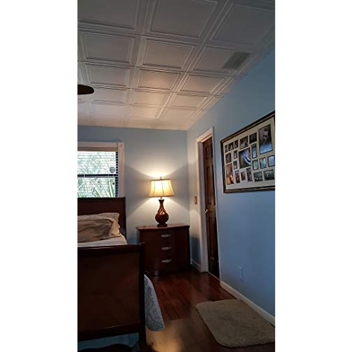 A La Maison Ceilings R24 Line Art Foam Glue-up Ceiling Tile (128 sq. ft./Case), Pack of 48, Plain White