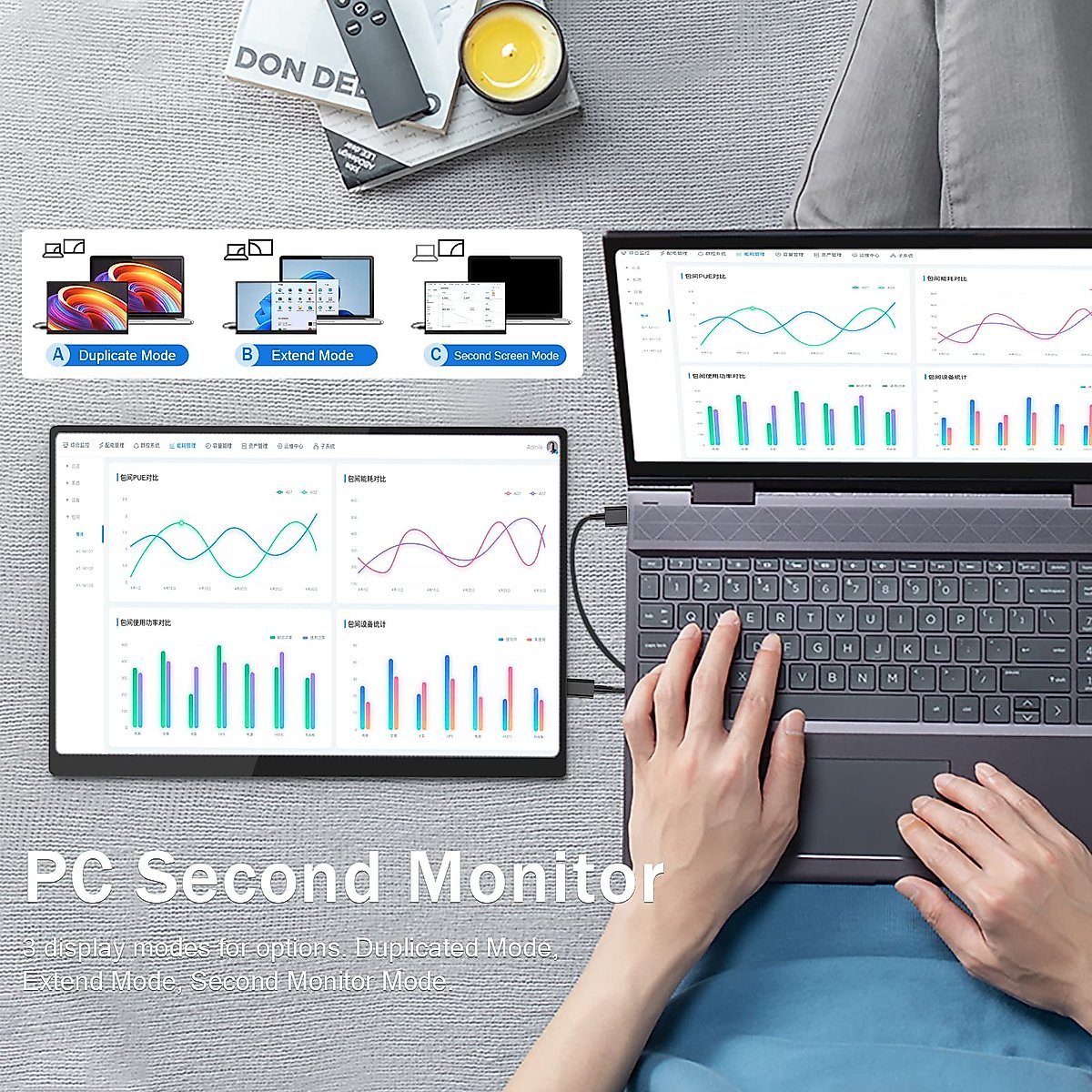 ZEUSLAP Touch Screen Monitor 10.5 Inch Portable Monitor for Laptop Raspberry PI, FHD 1280P 16:10 PC Travel Monitor with USB C for Computer Xbox PS4 PS5