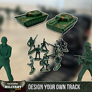 USA Electric Train Set for Kids Ages 3-8 - Military Toy Polar Train Model with Helicopter, Tank, Soldiers & Tracks for Boys - Fun Birthday Toy for Ages 4-7