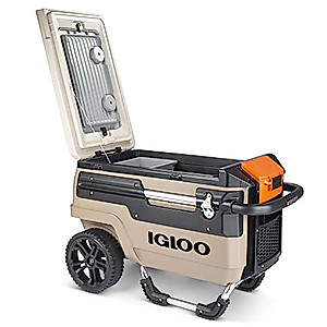 Igloo 70 Qt Premium Trailmate Wheeled Rolling Cooler, Brown