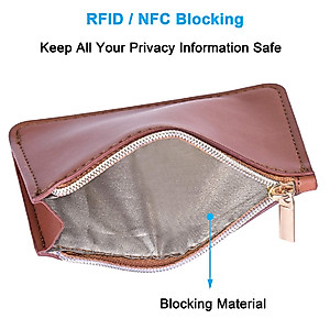 Wisdompro RFID Credit Card Holder, 2 Pack PU Leather Coin Purse Change Wallet