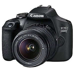 Canon EOS 2000D DSLR Camera with 18-55mm Lens + EOS Bag + Sandisk Ultra 64GB Card + Cleaning Set and More (International Model) (Renewed)