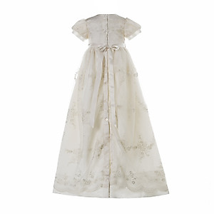 NIMBLE Baby Girls Newborn Christening Embroidered, Champange, Size 6-9 Months