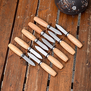 MGTECH 10 Pcs Oyster Shucking Knives, Bulk Oyster Shucker Clam Opener