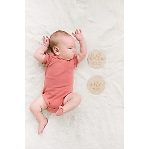 Pearhead Acrylic Monthly Milestone Photo Cards, Gender-Neutral Baby’s First Year Photo Prop Discs, Pregnancy Journey Milestone Markers, Sage Green