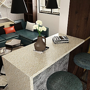 CHICHOME 472"x30" Granite Contact Paper Brown Terrazzo Contact Paper Peel and Stick Granite Countertops Marble Contact Paper Waterproof Self Adhesive Removable Vinyl for Bathroom Kitchen Countertop