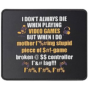 When Playing Video Games Mouse Pad - Funny Gamer Mouse Mat for Console Gaming Fans - Funny 9.5 Inch Mouse Mat for Men, Humor Joke Gifts for Teenage Boys