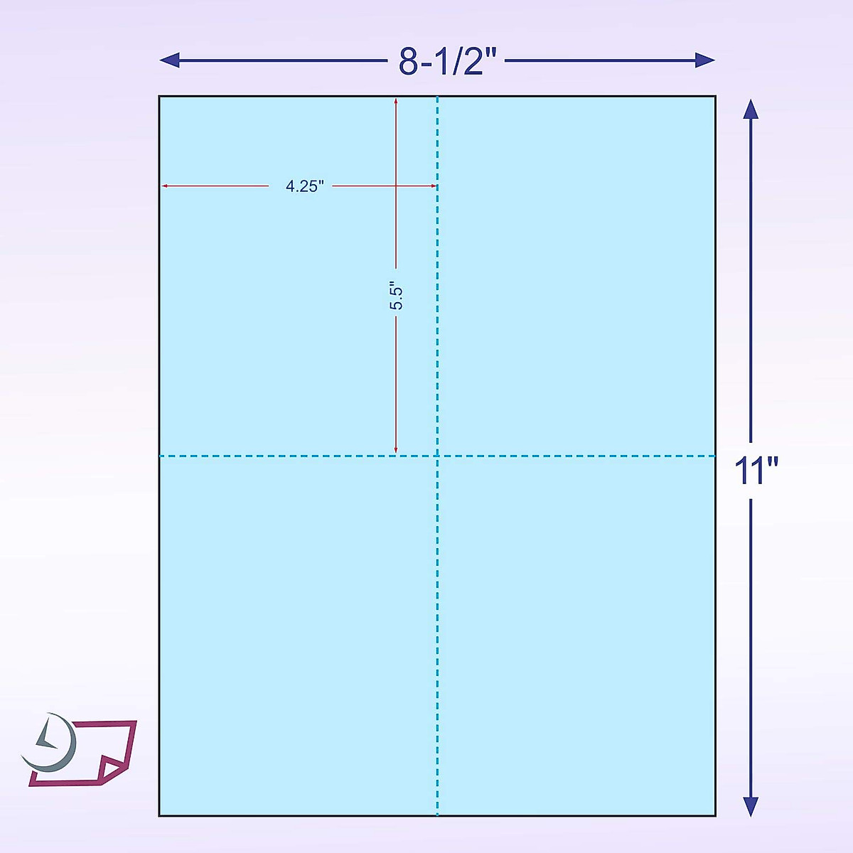 NextDayLabels - 8-1/2" x 11" Laser/Inkjet Postcards 4 Per Page, (4-1/4" x 5-1/2" Each Card | Blue, 200 Cards)
