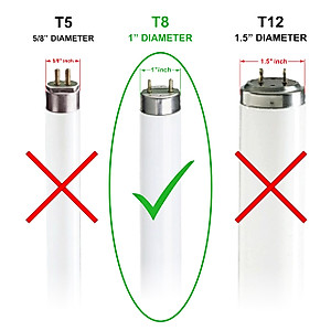 F32T8/841 4 Pack 32W 48 Inch T8 Fluorescent Tube Light Bulb, 4100K Cool White, Medium Bi-Pin (G13) Base, 32 Watt T8 Light Bulbs