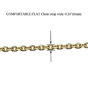 HAHIYO Mini Pochette Purse Chain Strap Thin Wide 6mm for LV Length 59.1 inches Thick 2mm Shiny Gold for Shoulder Cross Body Sling Handbag Wallet Clutch Comfortable Flat Metal Strap 1 Pack