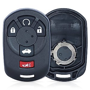 Beefunny Replacement Remote Start Keyless Entry Car Key Shell Case Housing Fob 4+1 Button for Cadillac STS 2005-2007 - M3N65981403 (1)