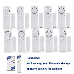Home Security Alarm System DIY Kit - Magnetic Sensor - Guardian Protector - Window Glass Vibration Security Burglar Alarm for Homes, Cars, Sheds, Caravans, Motorhomes - Price Xes (Set of 10)