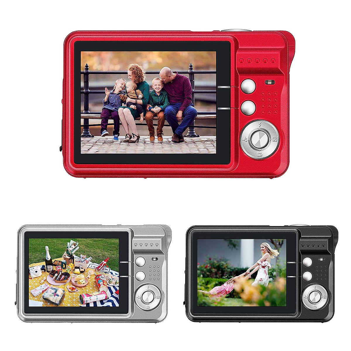 ATian 2.7" LCD HD Digital Camera Amazing Rechargeable Camera 8X Zoom Digital Camera Kids Student Camera Compact Mini Digital Camera Pocket Cameras for Kid/Seniors/Student (Red)
