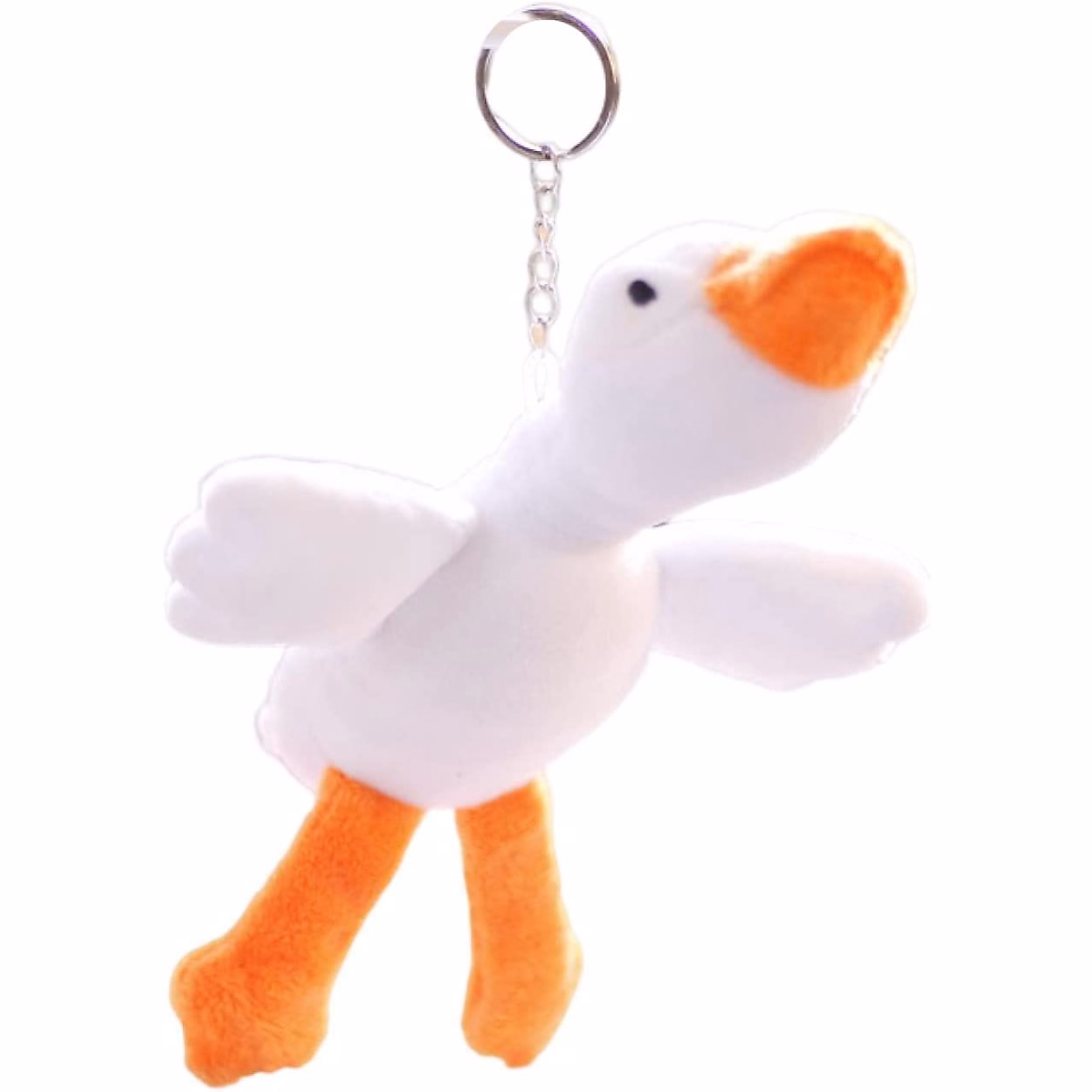 JJLFresheners White Plush Duck Car Keychain, Cotton Filling Stuffed Animal Fluffy Duck Plushie Car Keychain Hanging Charms