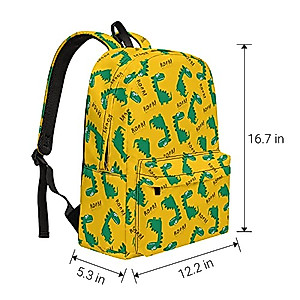 Dinosaur Bookbag Lightweight & Adjustable Classic Bookbag Travel Bag for Boys Girls