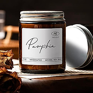 Pumpkin Spice Scented Candles, Organic Soy Candle for Home Scented, Hand-Poured Aromatherapy Candles, Gifts for Women|Men|Families|Friend|Colleague, as Birthday|Holiday|Relaxation Gifts (7oz)