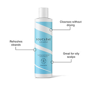 Bouclème Hydrating Hair Cleanser - Cleanses Scalp and Hair - Mild Low Foaming - Sulphate Free - Volumizing - Nourishes Hair - 98% Naturally Derived Ingredients and Vegan - 10.1 fl oz