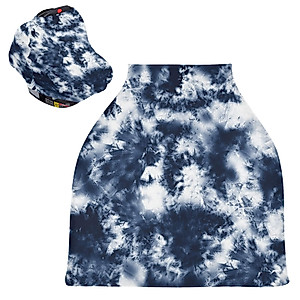 Nursing Cover Breastfeeding Scarf Indian Boho Navy Tie Dye - Baby Car Seat Covers, Stroller Cover, Carseat Canopy (1na8b)