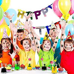 12 Sheets Cute Temporary Tattoos for Kids, Pixel Birthday Party Supplies Pixel Style Party Favors for Kids Boys Girls Pixel Video Game Party Decorations Pixel Theme Party Gifts