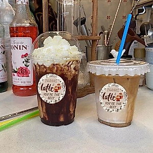 2 inch Thanks A Latte Appreciation Thank You Stickers Coffee Holiday Themed Sticker Labels for Party Favors,Small Business,Packaging Seals 500pcs