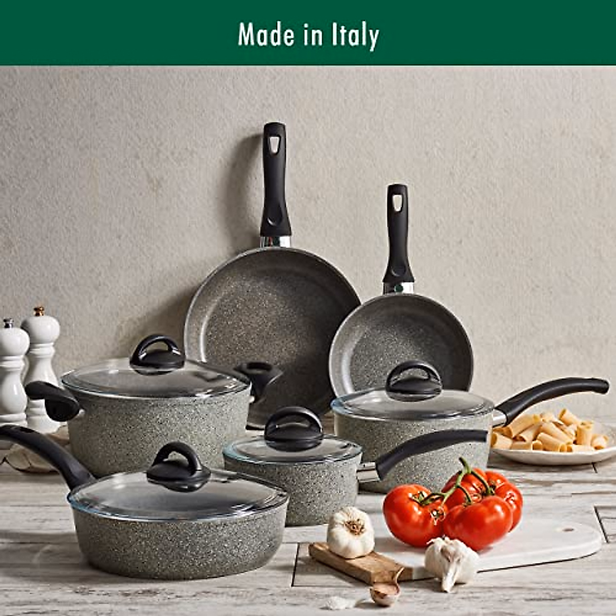 BALLARINI PARMA by HENCKELS 2-pc Nonstick Pot and Pan Set, Made in Italy, Set includes 10-inch and 12-inch fry pan