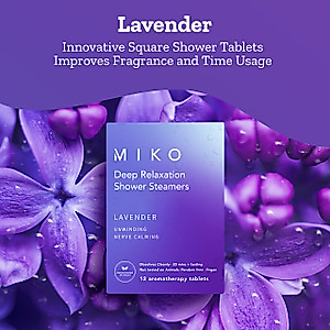Miko Shower Steamers Aromatherapy for Women and Men, 12 Pack Long Lasting Essential Oil Infused Shower Bomb Aromatherapy for Stress Release and Relaxation, Valentine’s Day Gift for Him & Her -Lavender