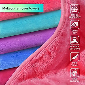 Nugilla Makeup Remover Cloth, 5 Packs Reusable Microfiber Makeup Remover Towels, Face Towel for Women