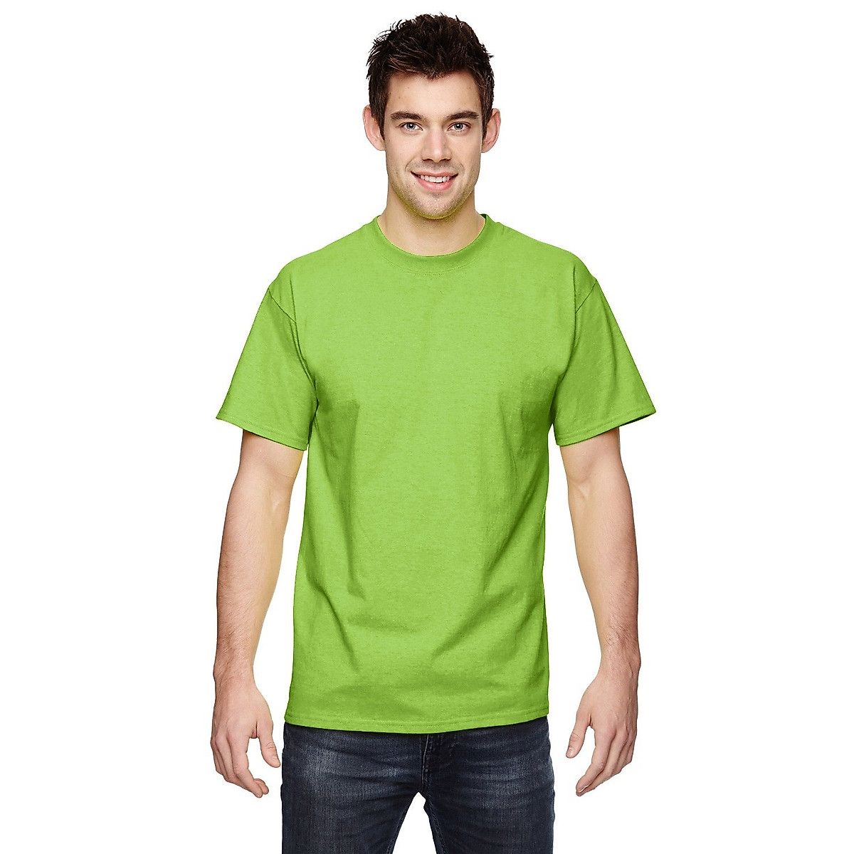 Fruit of the Loom 5 oz, 100% Heavy Cotton HD T-Shirt, Medium, NEON Green