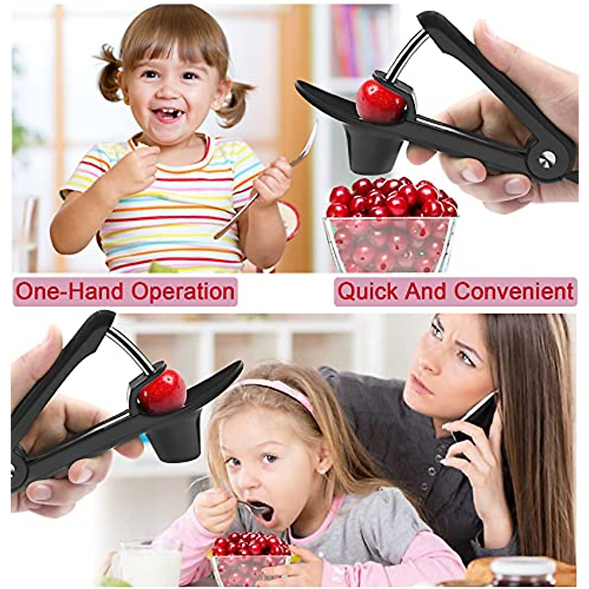 Cherry Pitter Tool,Cherries Pitter Olive Seed Remover Tool Cherry Stoner Pitter Cherry Corer Tool with Space-Saving Lock Design for Make Fresh Cherries Dishes and Cocktail Cherries