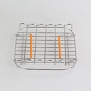 Bottone Stainless Steel Air Fryer Basket Barbecue Grill Holder Dehydrator Racks for Grill Fries Bacon Chicken Oven Press Cooker Air Fryer Square Grill Holder Basket Multiple Cooking Kitchen Appliance